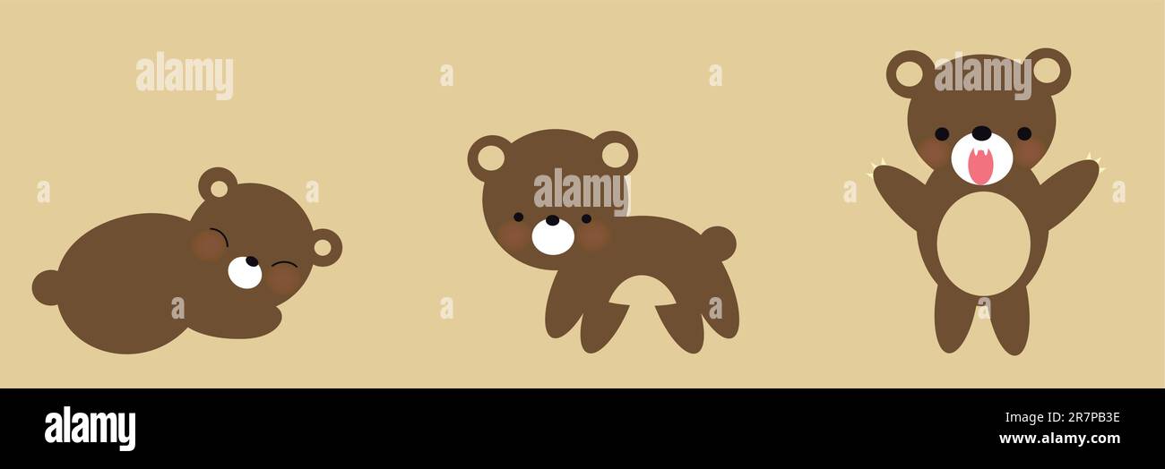 Cute Bear Growing Stock Vector Image & Art - Alamy