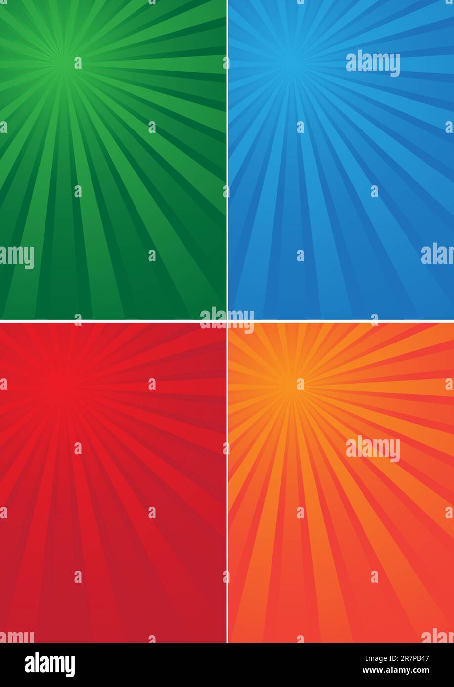 background of colored rays, a set of four colors, vector Stock Vector ...