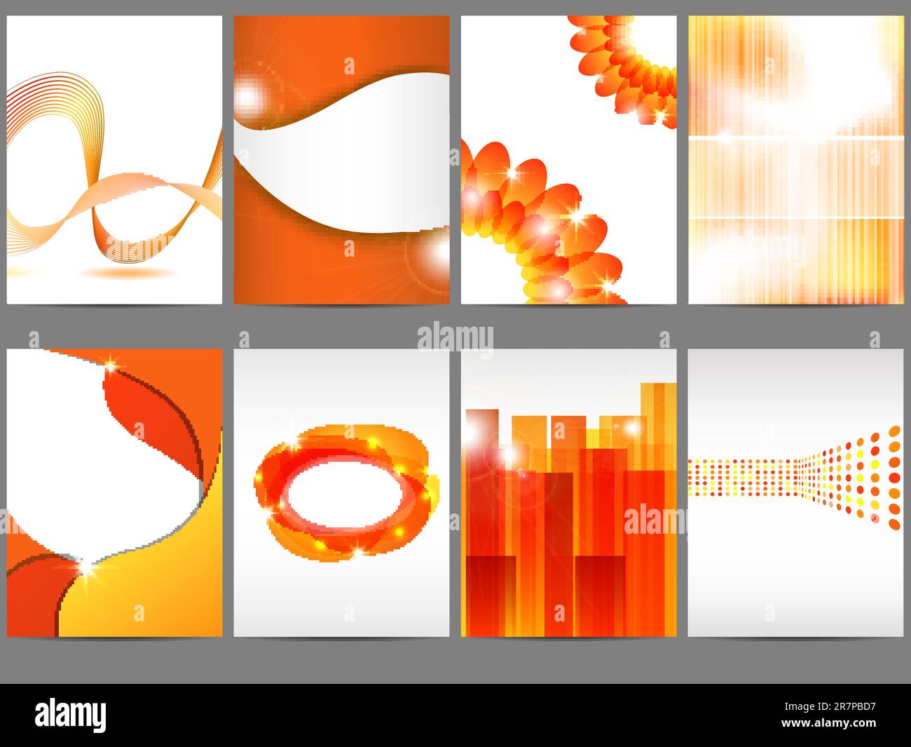 Vector orange brochure design set Stock Vector Image & Art - Alamy
