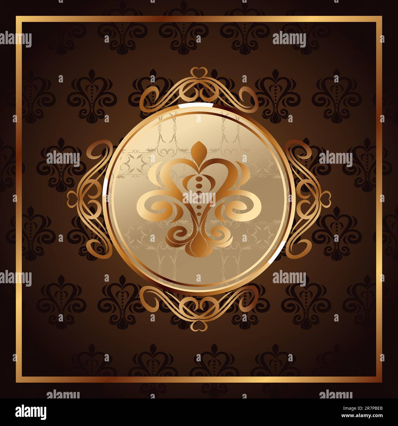 Illustration gold invitation frame or packing - vector Stock Vector ...