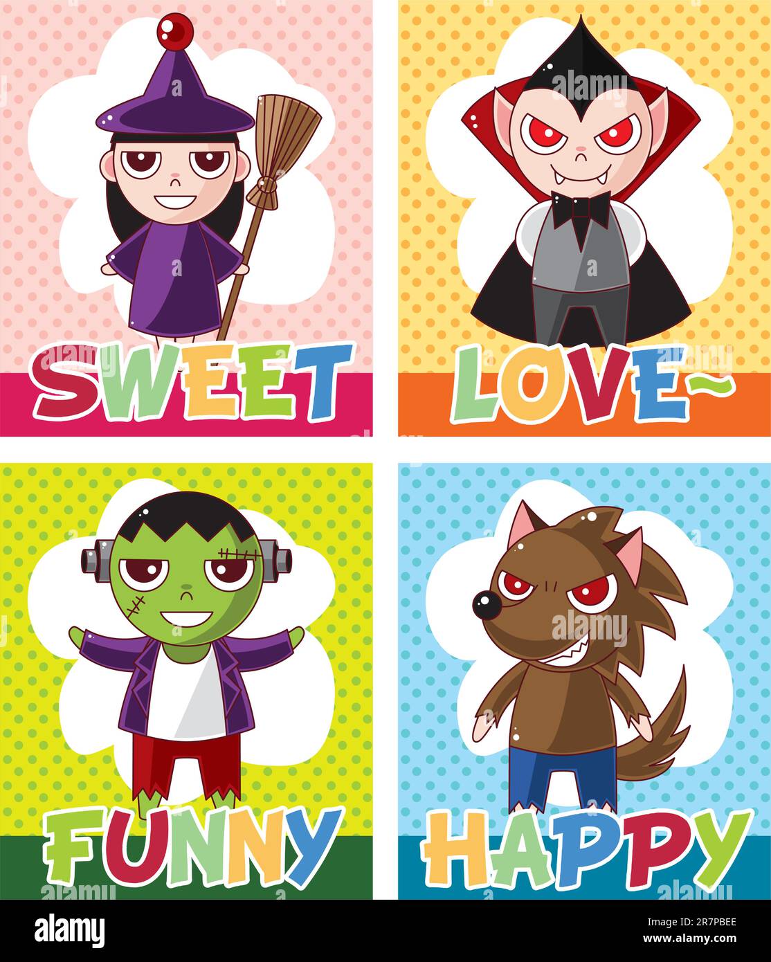 Cartoon Halloween card Stock Vector Image & Art - Alamy