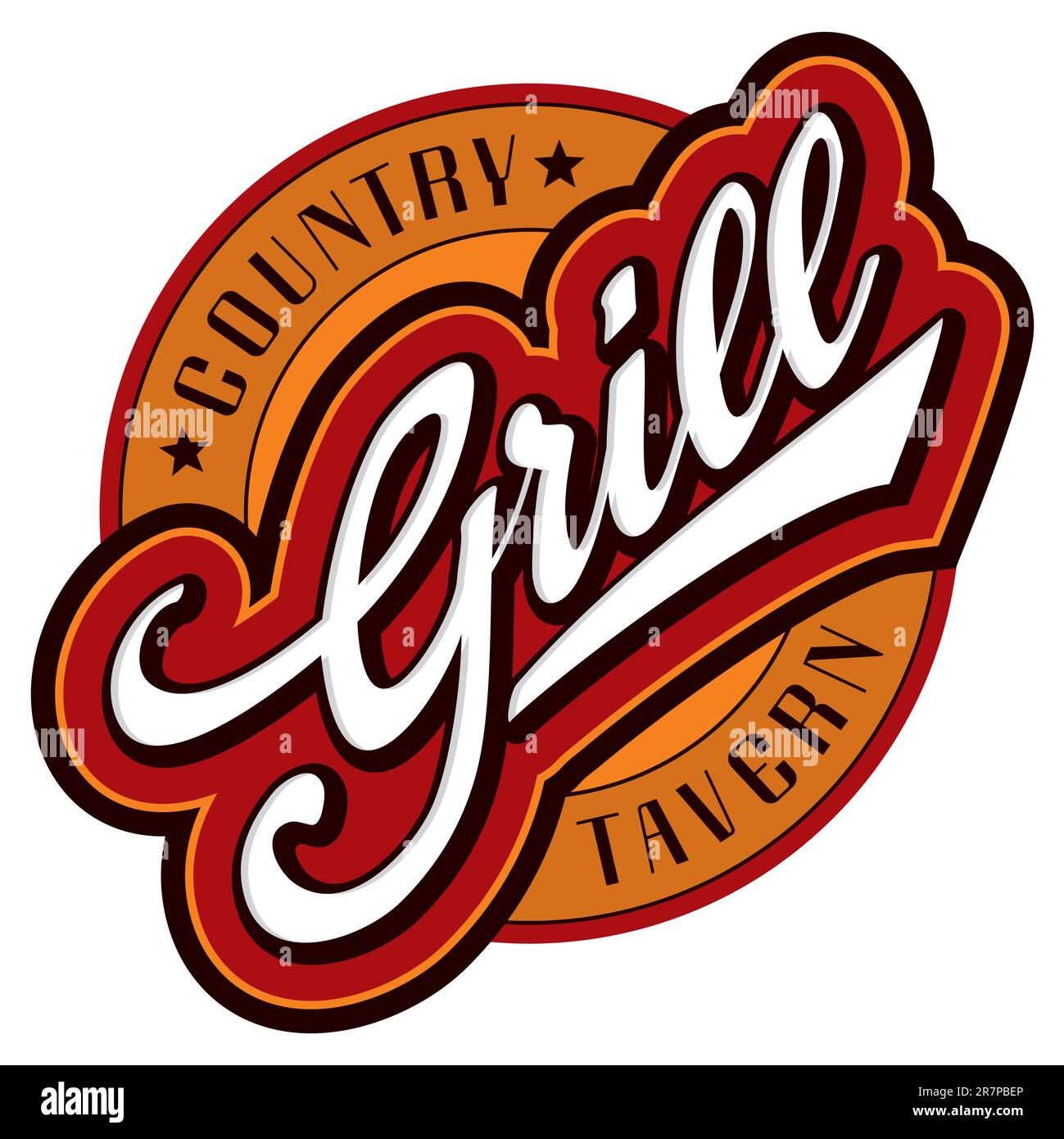 'grill' sign/logo - hand lettering design; scalable and editable vector ...