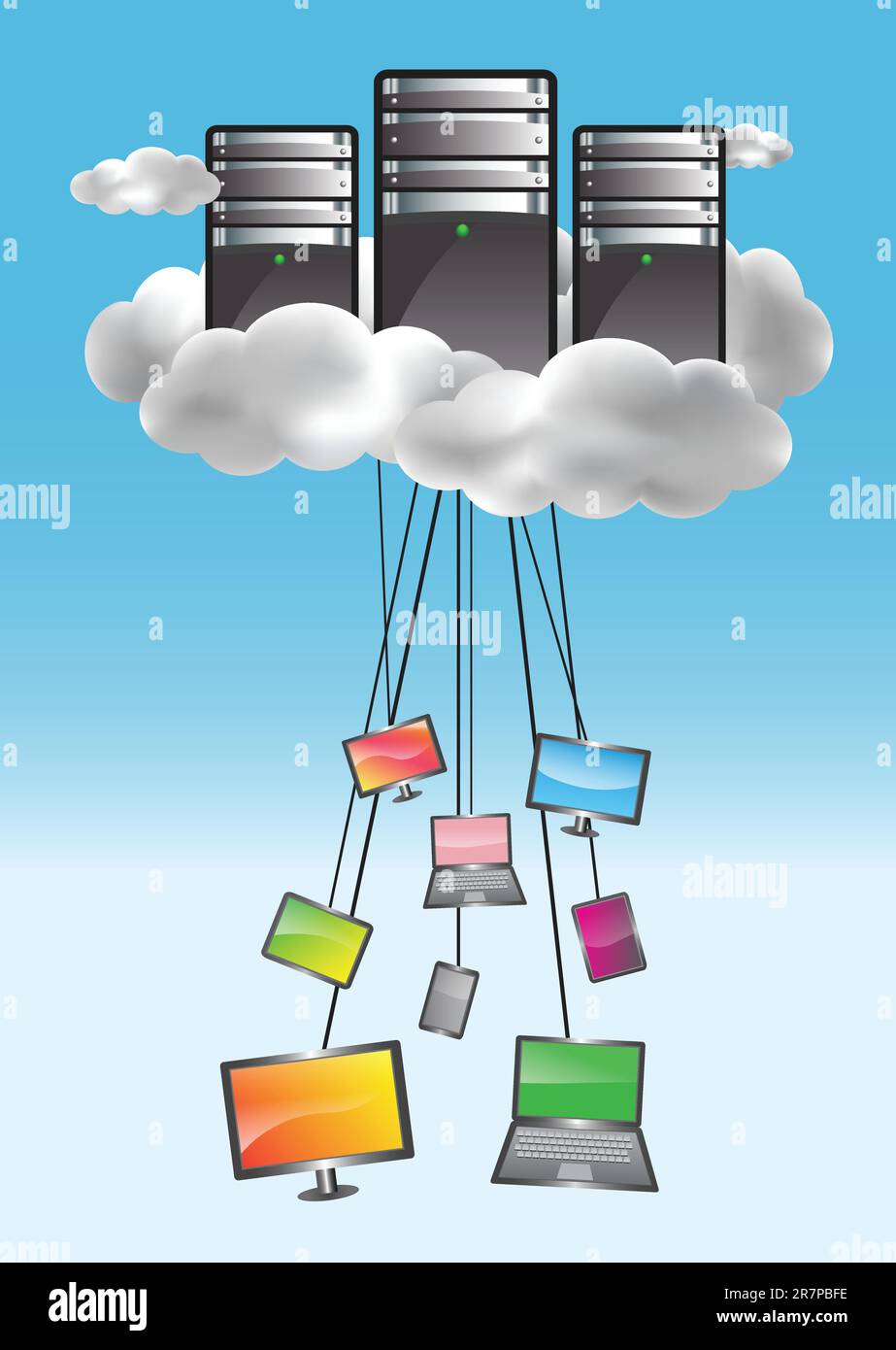 Global computer network cloud computers Stock Vector Images - Alamy