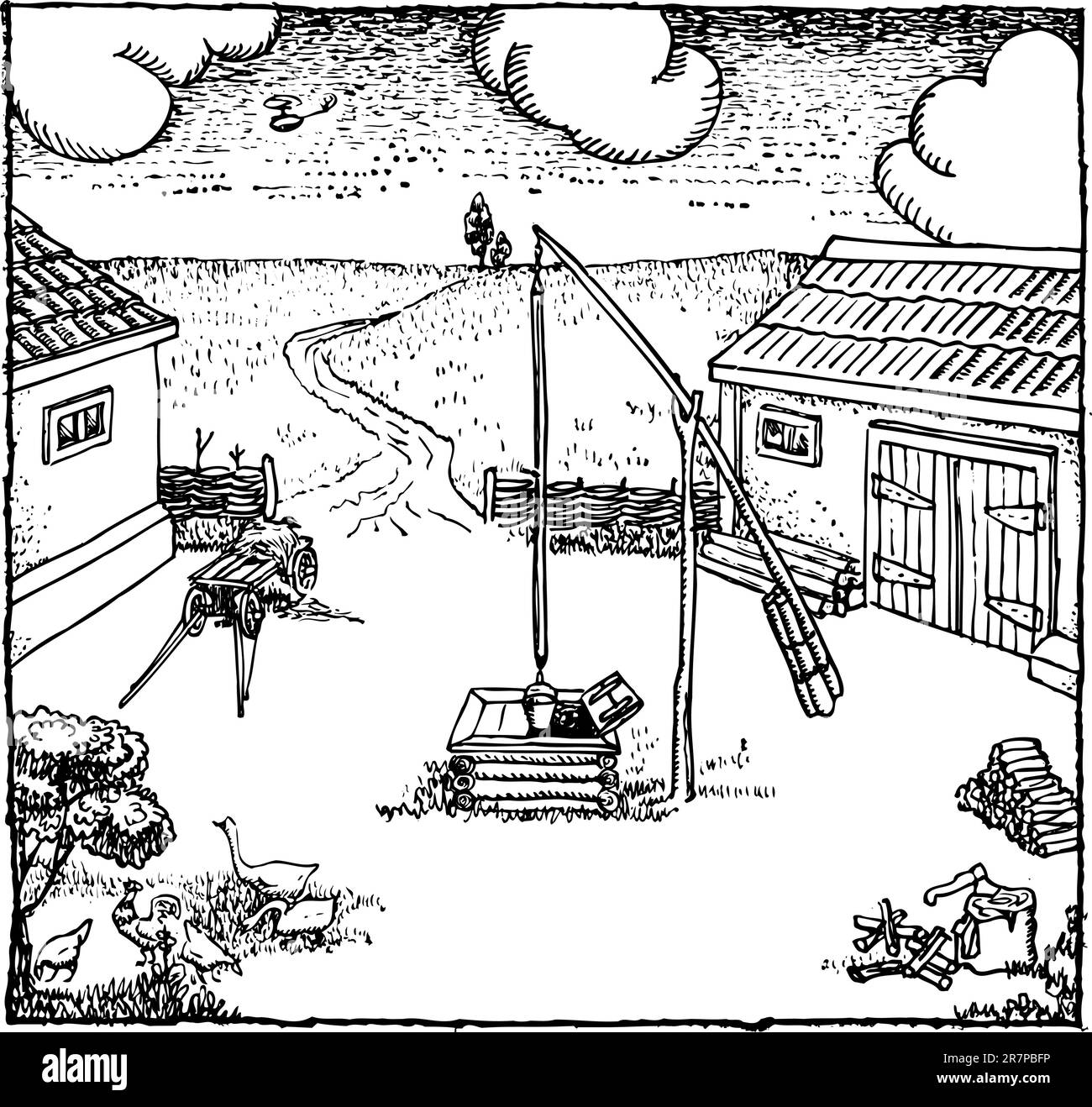 Middle village Stock Vector Images - Alamy