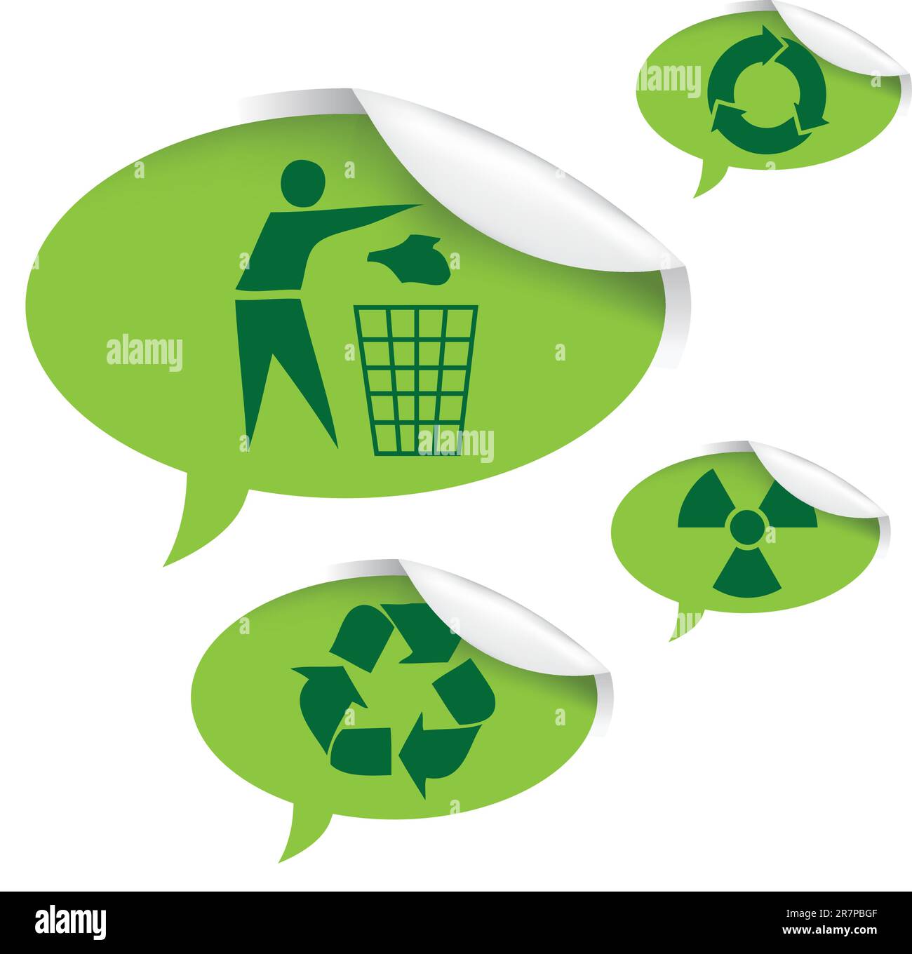 vector set of recycle signs on speech bubbles Stock Vector Image & Art ...