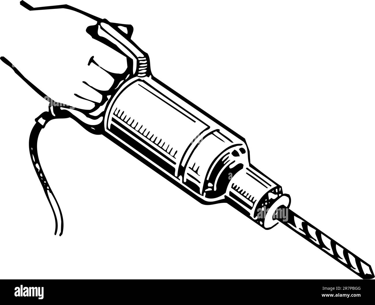 Electric drill tool color Black and White Stock Photos & Images - Alamy