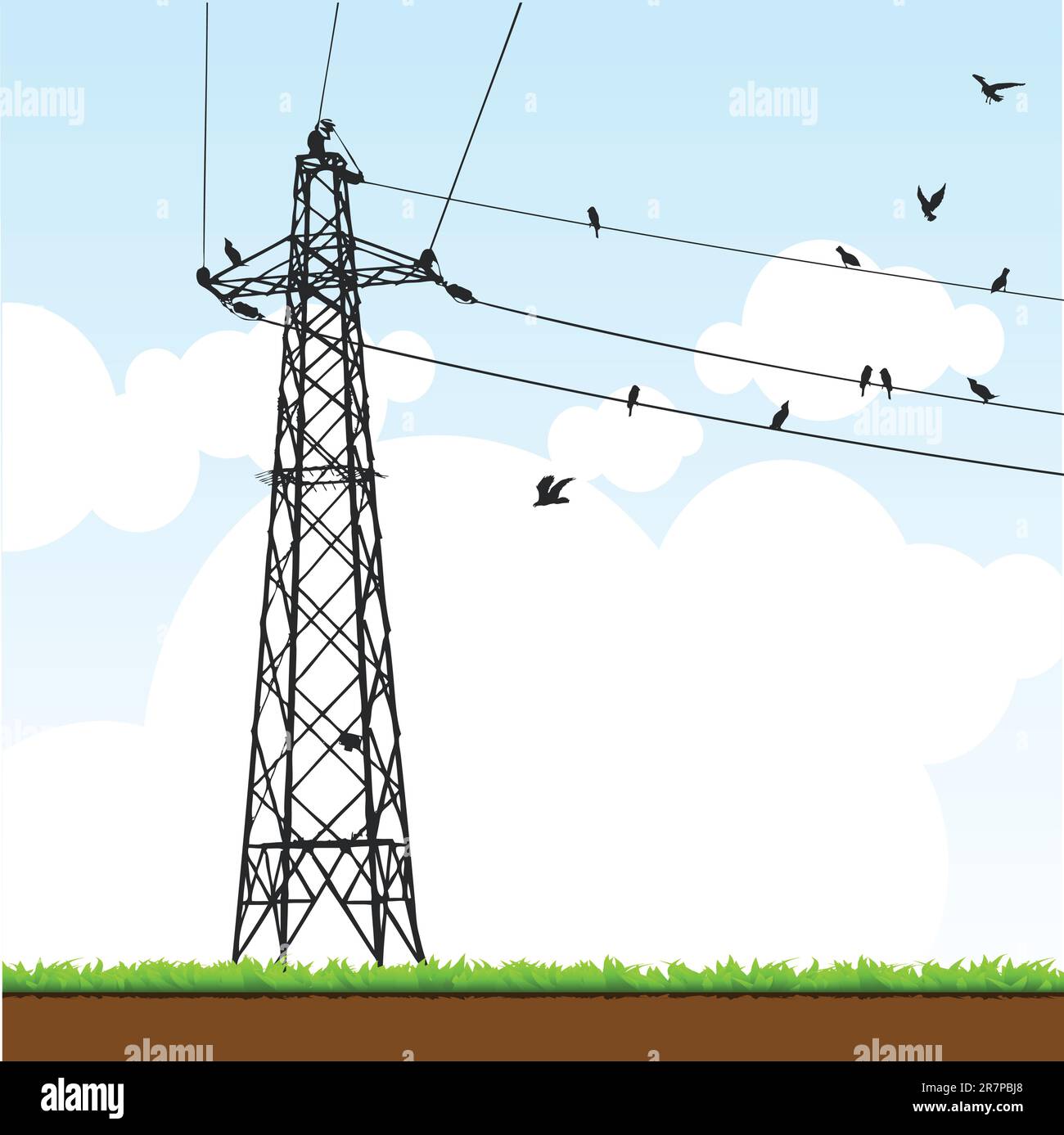 vector illustration of a transmission tower Stock Vector Image & Art ...
