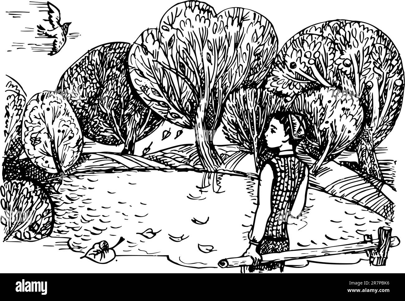 Boy having a walk Stock Vector Image & Art - Alamy