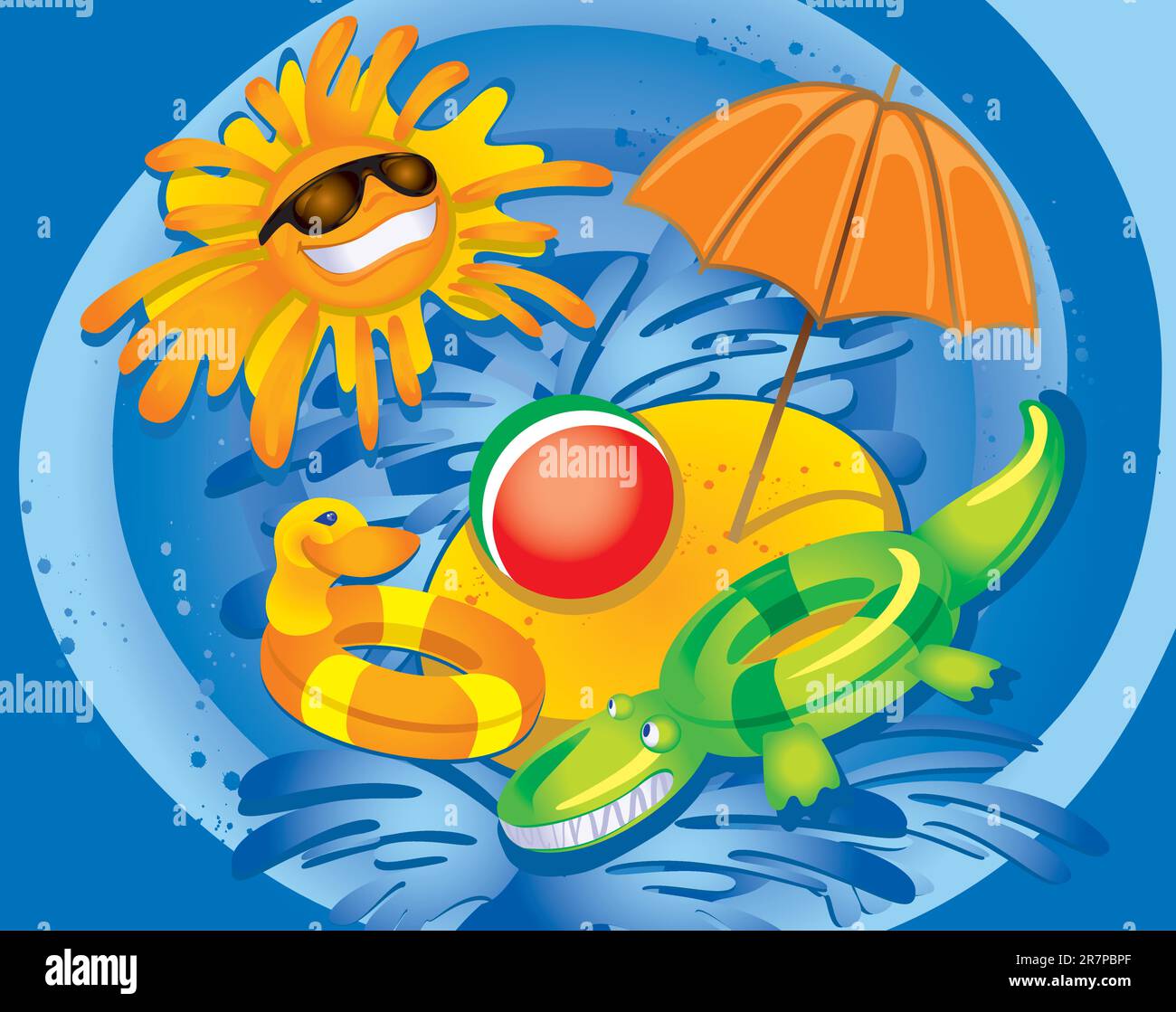 Inflatable crocodile swimming pool Stock Vector Images - Alamy