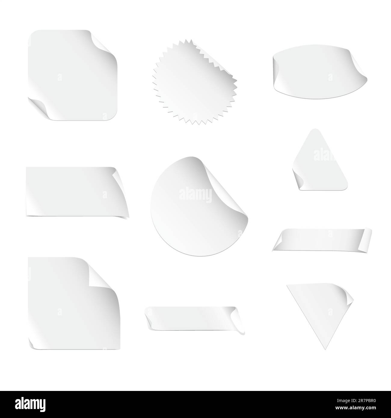 Set Of Blank Realistic Stickers Stock Vector Image & Art - Alamy