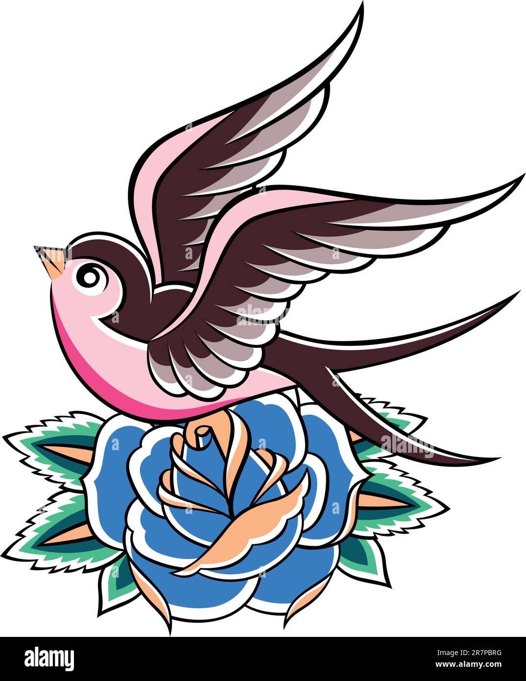 Swallow tattoo design hi-res stock photography and images - Alamy