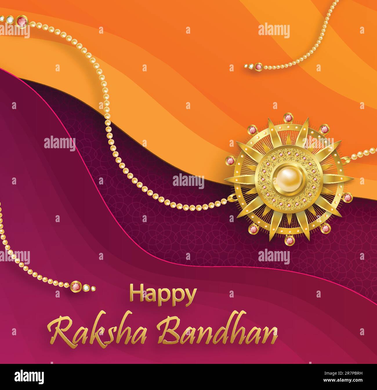 Happy Raksha Bandhan, the Indian festival, with rakhi elements and ...