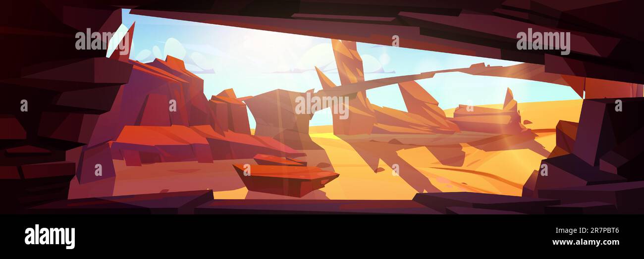 Sandstone rock tunnel Stock Vector Images - Alamy