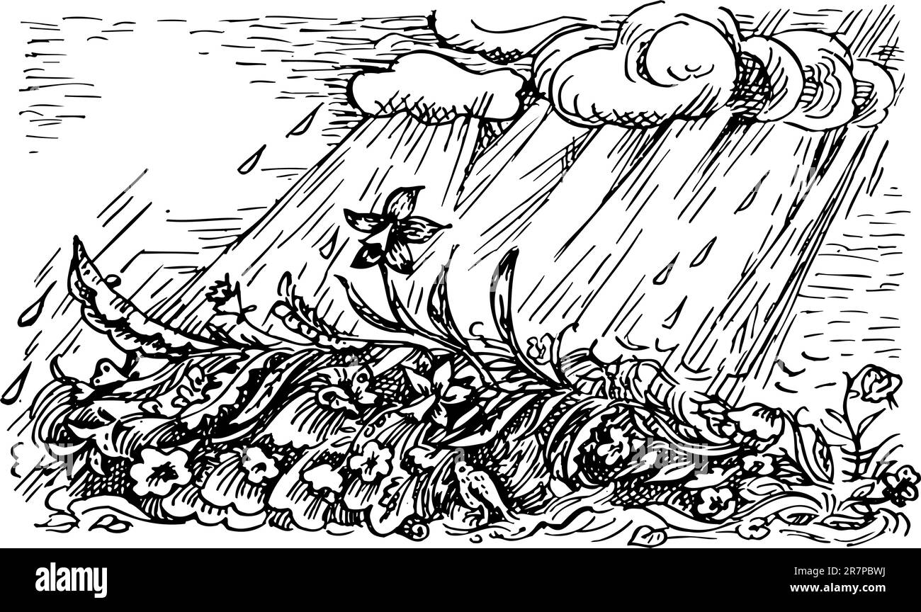 Heavy rain Stock Vector Images - Alamy