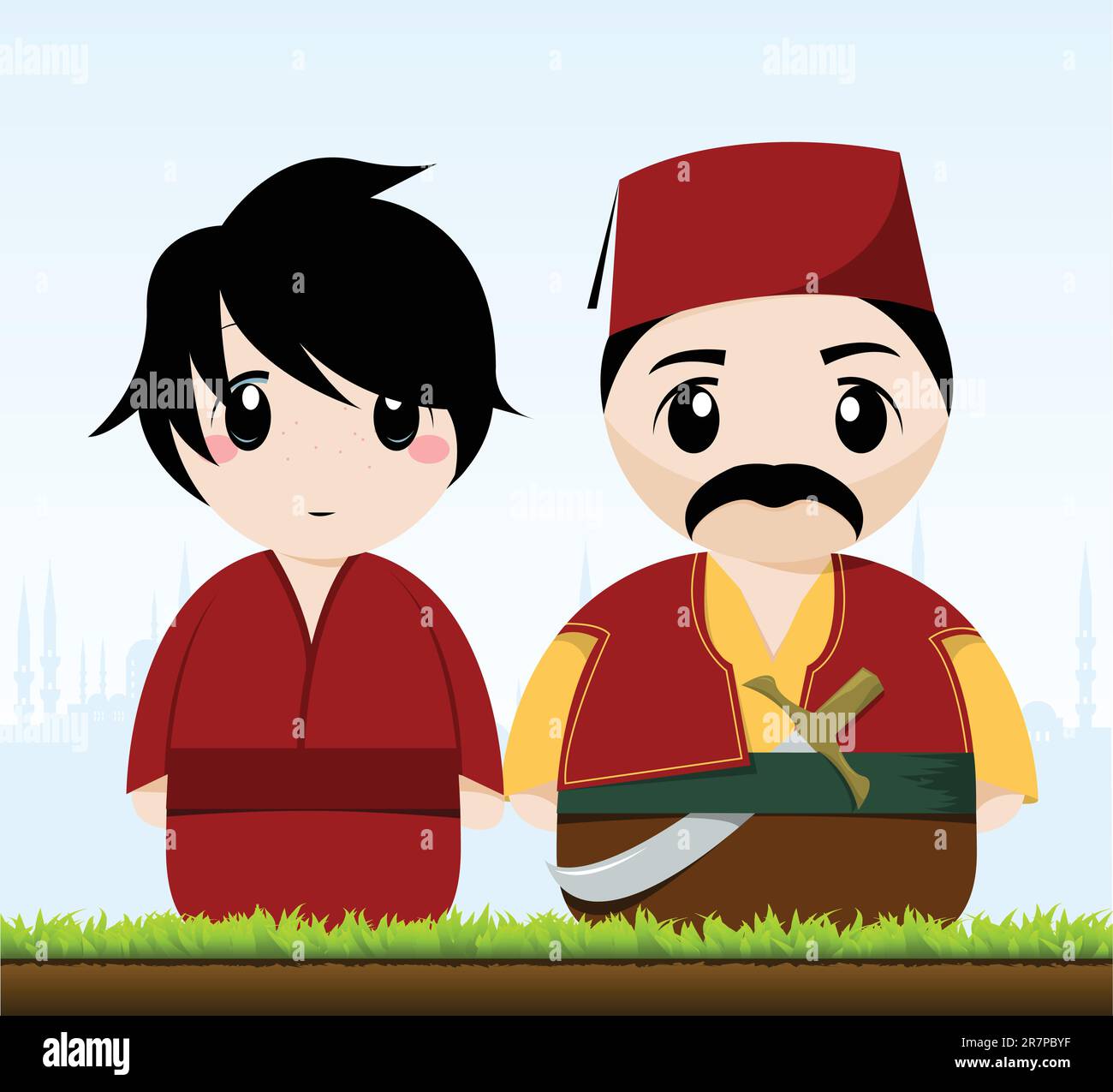vector illustration of a traditional turkish couple Stock Vector Image ...