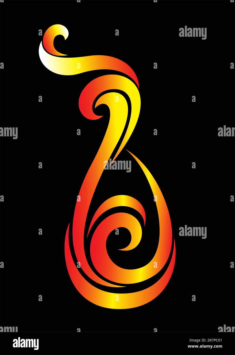 Abstract fire icon on black background, vector illustration Stock ...