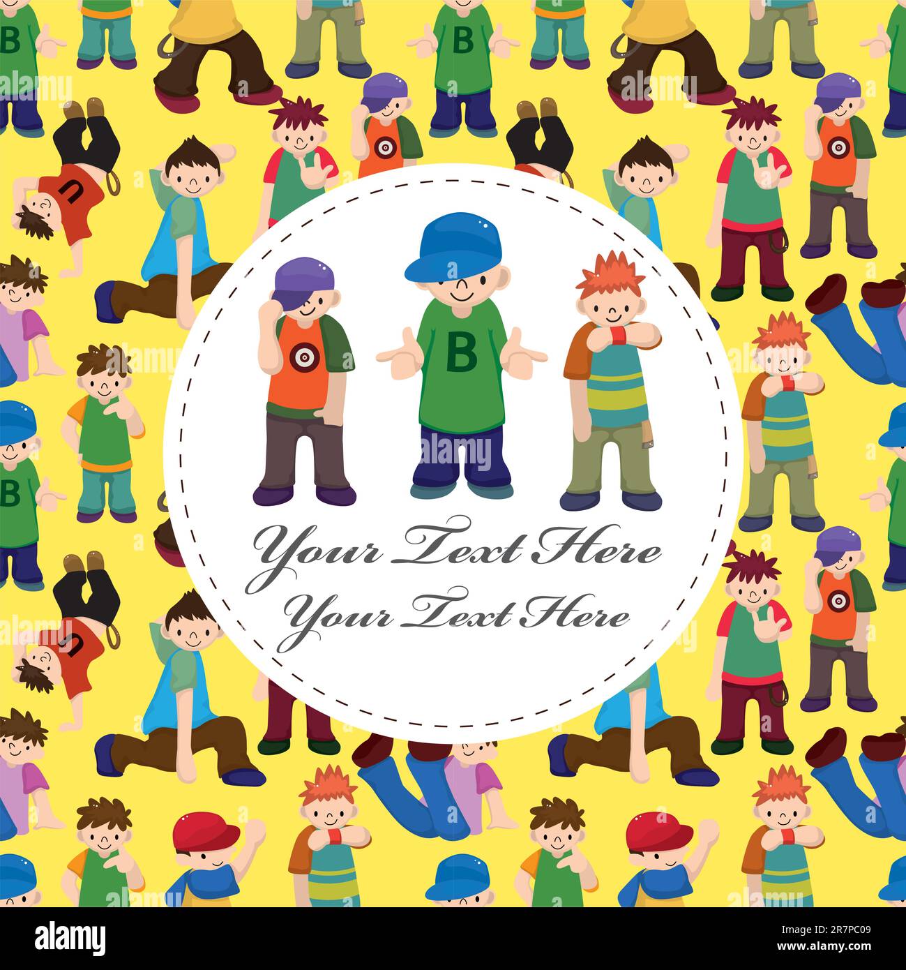 cartoon hip hop boy dancing card Stock Vector Image & Art - Alamy