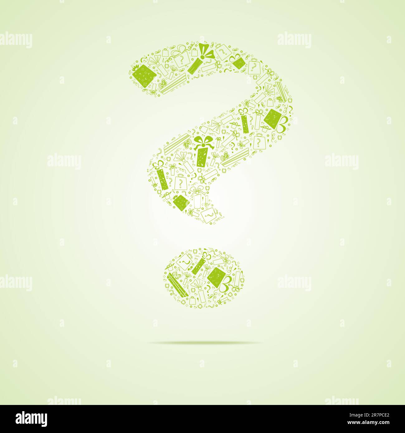 Green question from icons of gifts. Vector Illustration Stock Vector ...