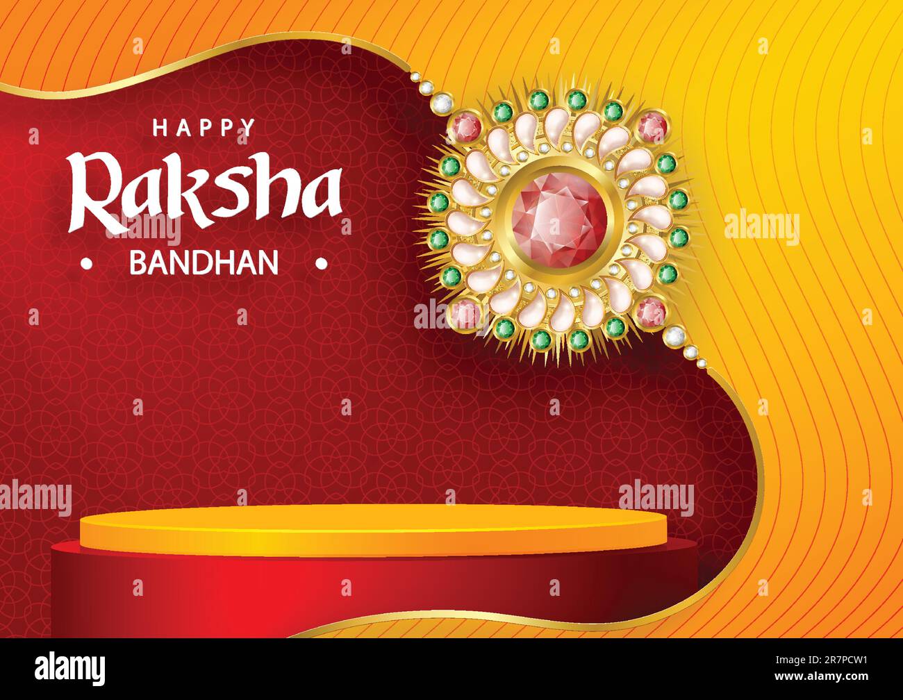 Happy Raksha Bandhan, the Indian festival, with rakhi elements and ...