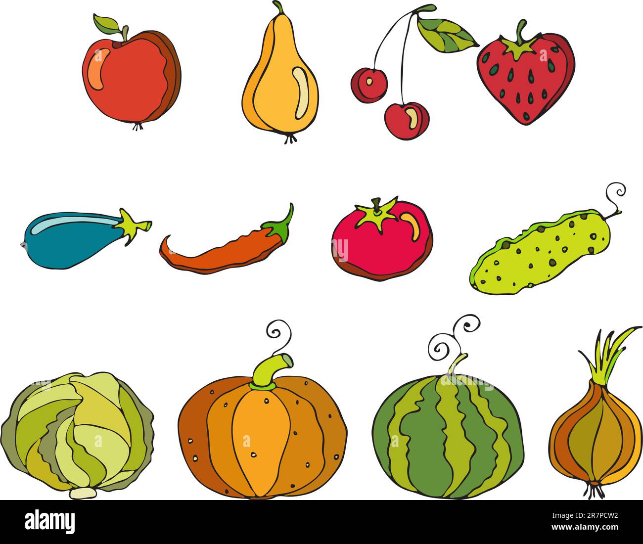 Healthy vegetables fruit design Stock Vector Images - Alamy
