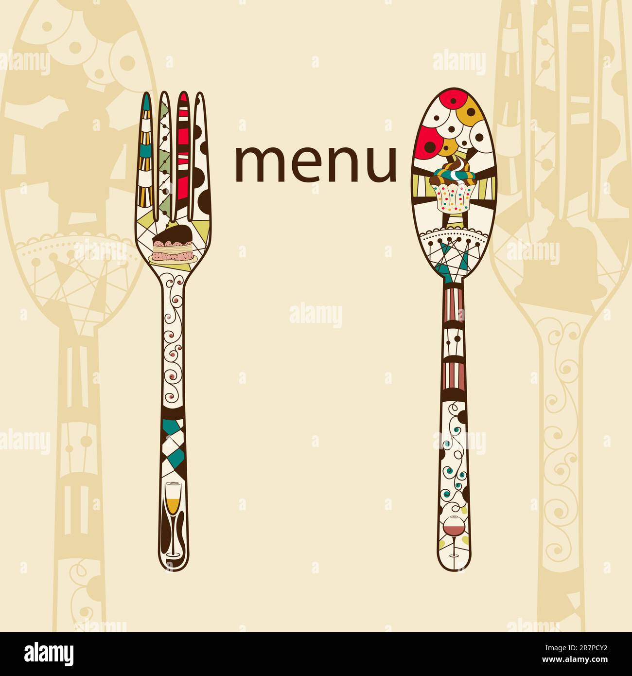 Vector menu pattern with spoon and fork Stock Vector Image & Art - Alamy