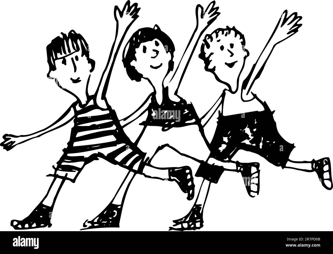 Line art male child Black and White Stock Photos & Images - Alamy