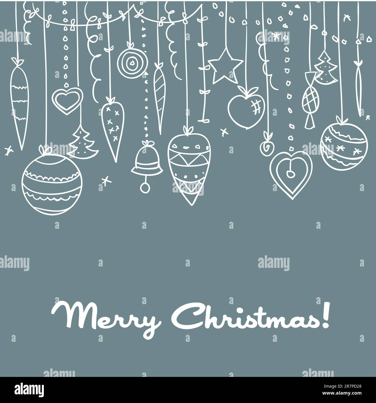 Hand drawn Christmas background, vector illustration Stock Vector Image ...