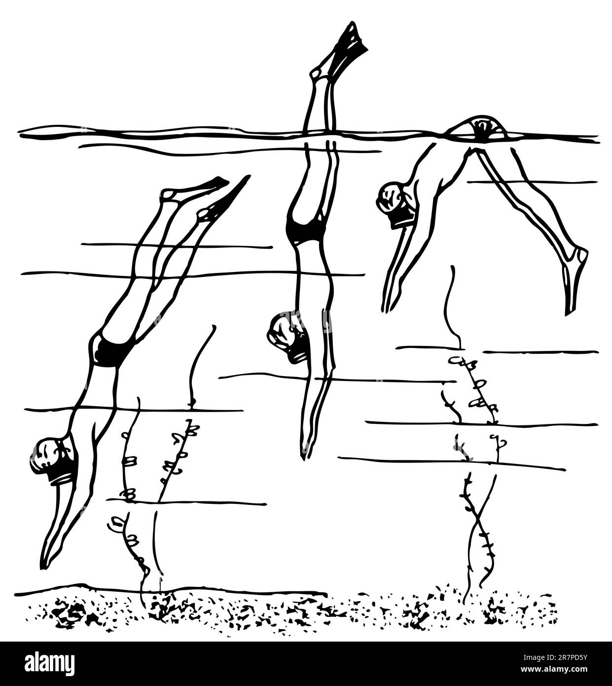 Children diving in the river Stock Vector Image & Art - Alamy