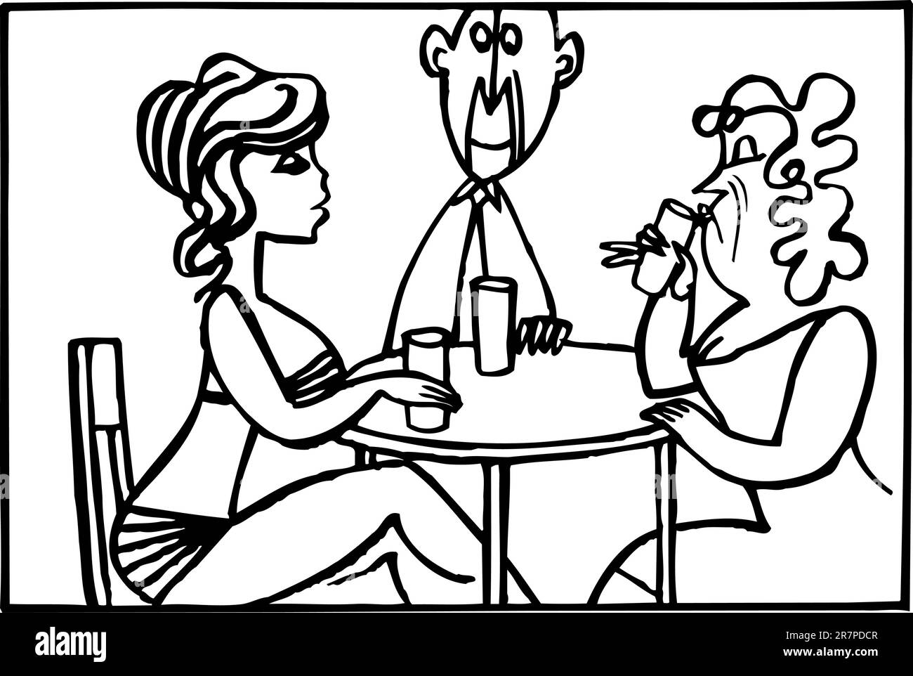 Interior people cafe in Stock Vector Images - Alamy