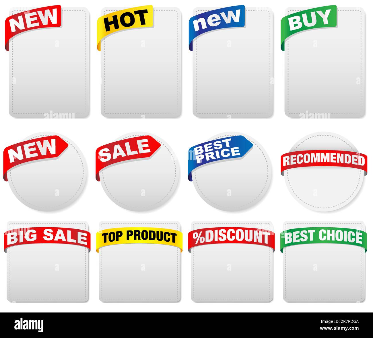 Set of Labels with Sign in Different Shapes and Colors With Various ...