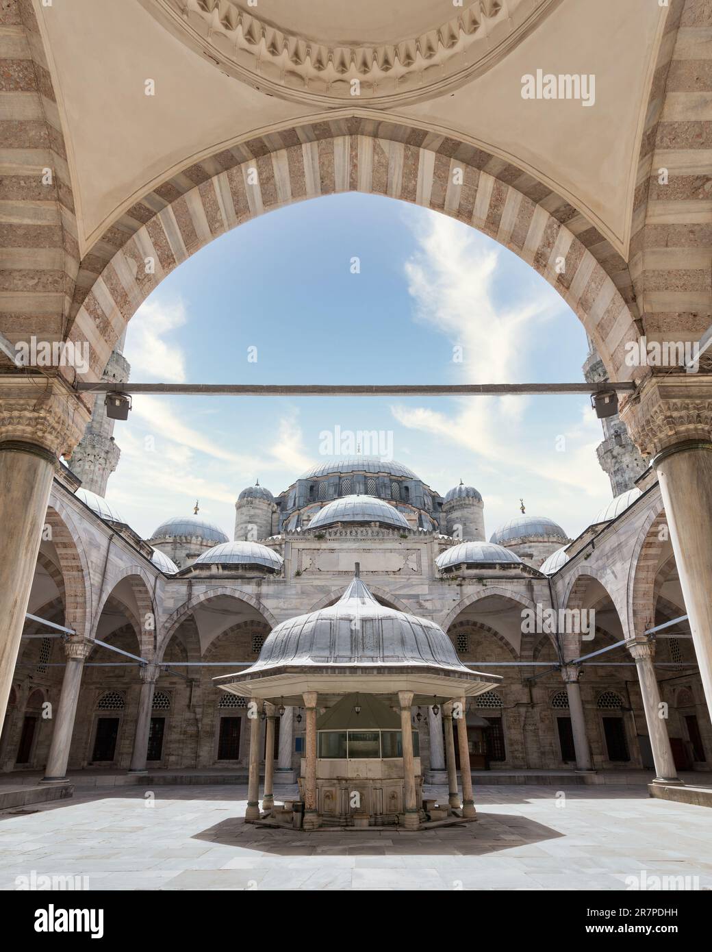 Courtyard of Sehzade Mosque, or Sehzade Camii, a 16th century Ottoman ...