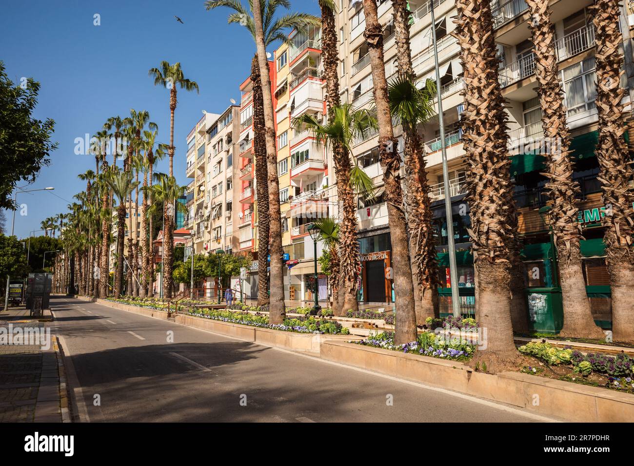 Antalya, Turkey - may 2023 View of 100th Anniversary Boulevard, a busy ...