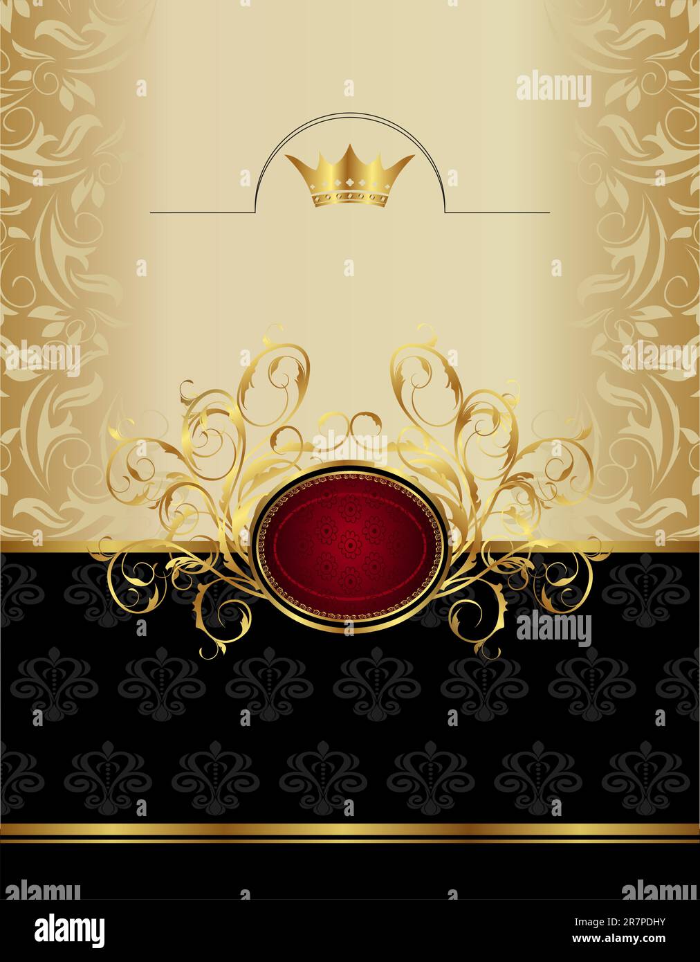 Illustration luxury gold label with emblem - vector Stock Vector Image ...