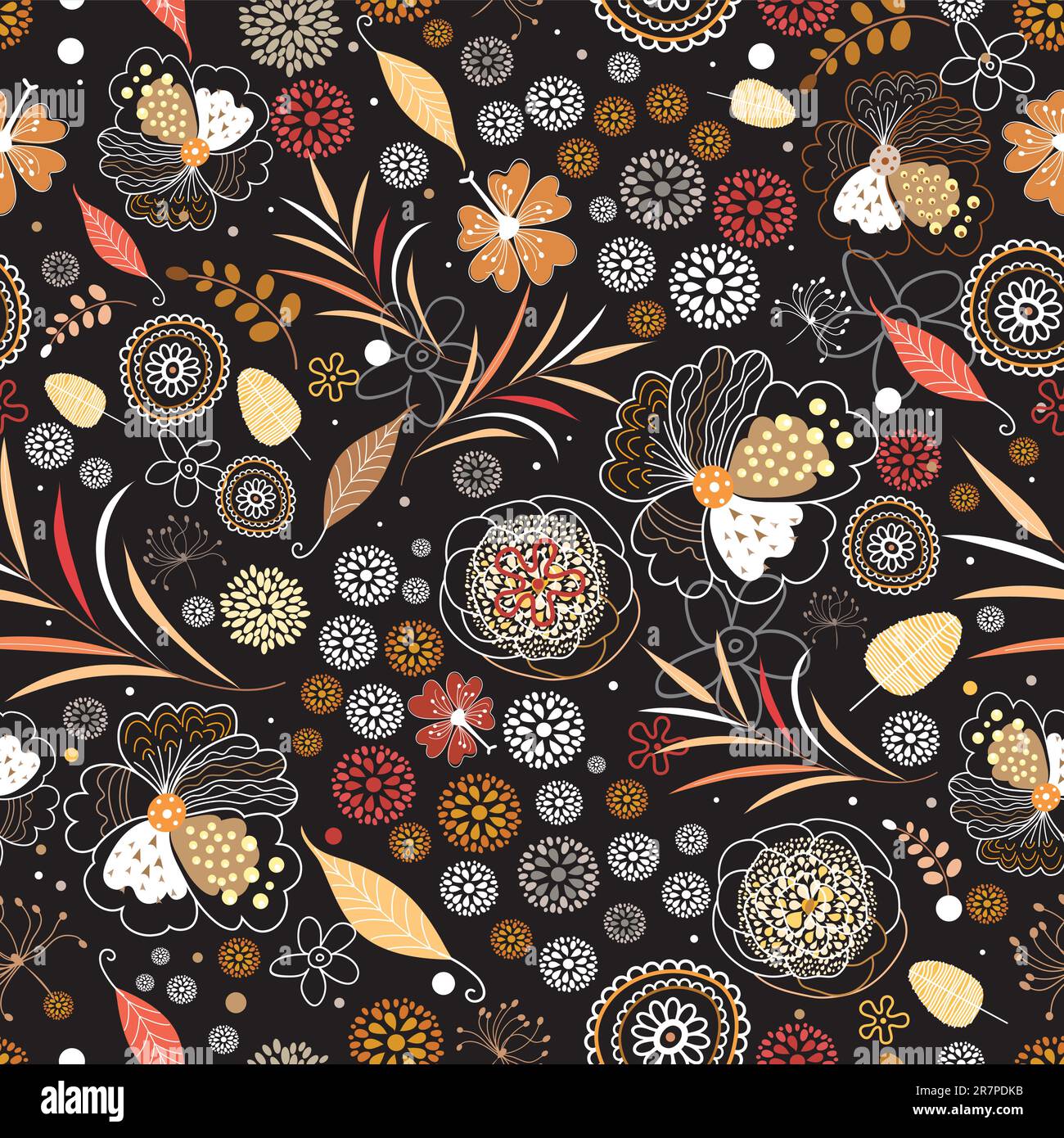 Maroon white seamless floral pattern hi-res stock photography and ...