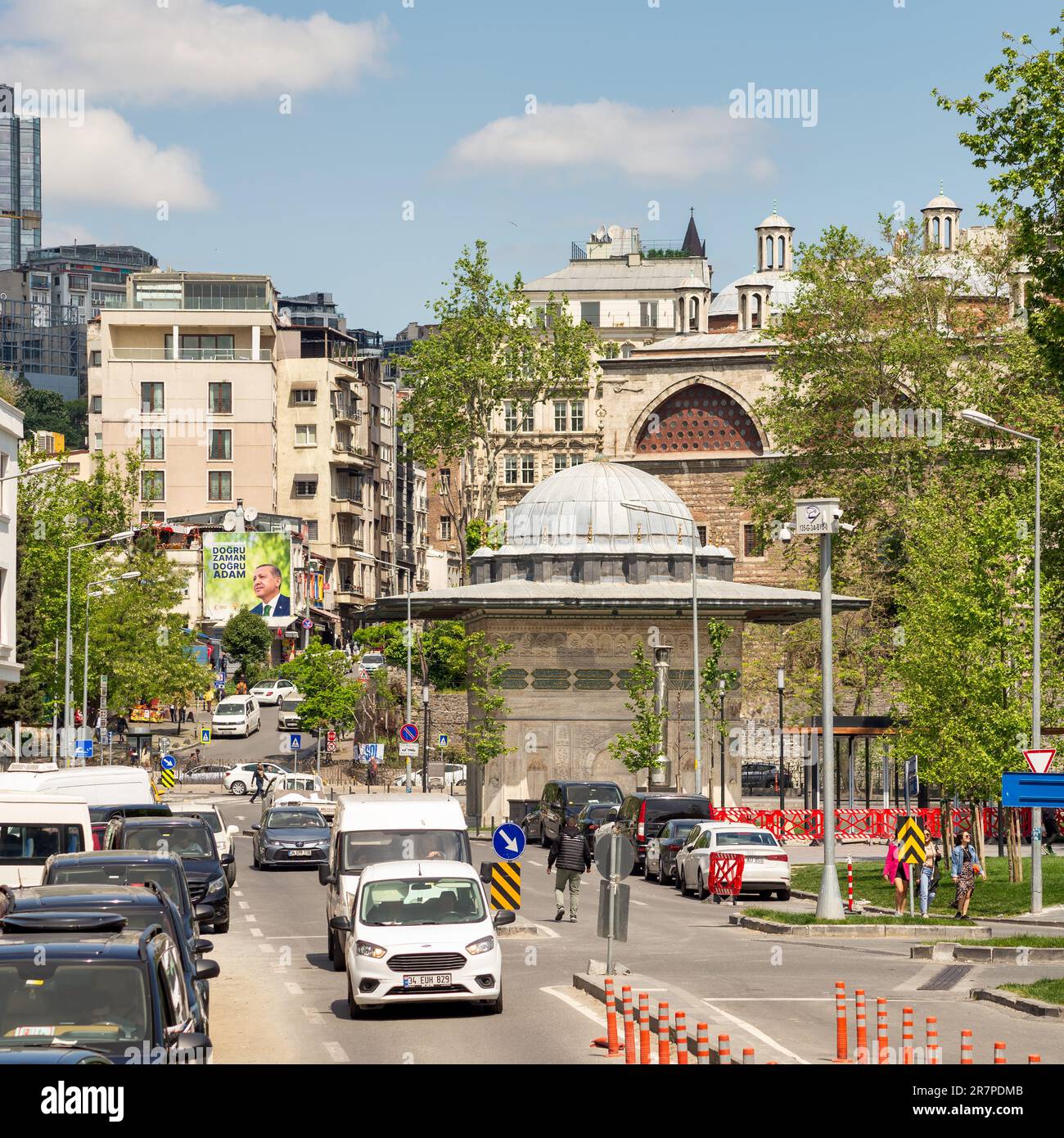 Istanbul, Turkey - May 13, 2023: Crowded Kilic Ali Pasha street, with ...