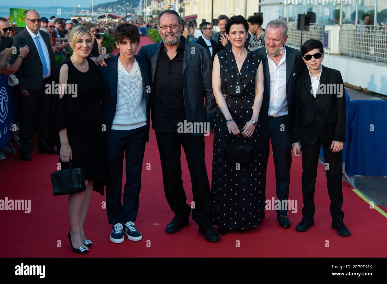 Cabourg, France. 16th June, 2023. Amanda Sthers, Leon Hesby, Jean Reno ...
