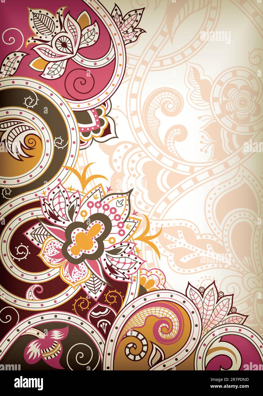 Illustration of abstract floral background in asia style Stock Vector ...