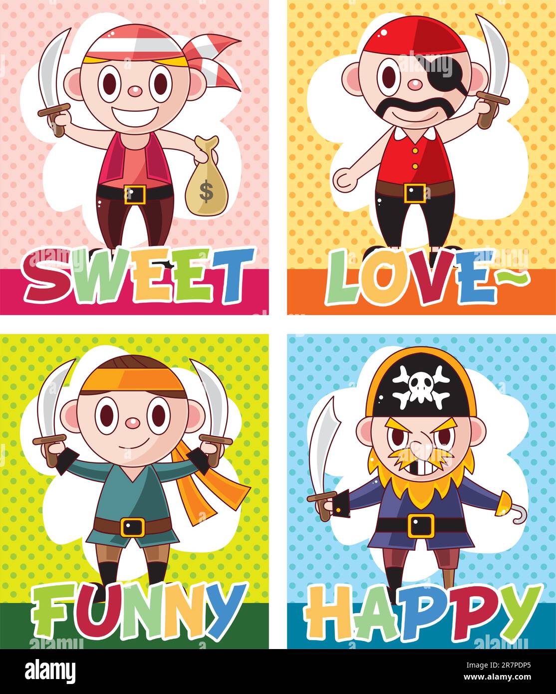 cartoon pirate card Stock Vector Image & Art - Alamy