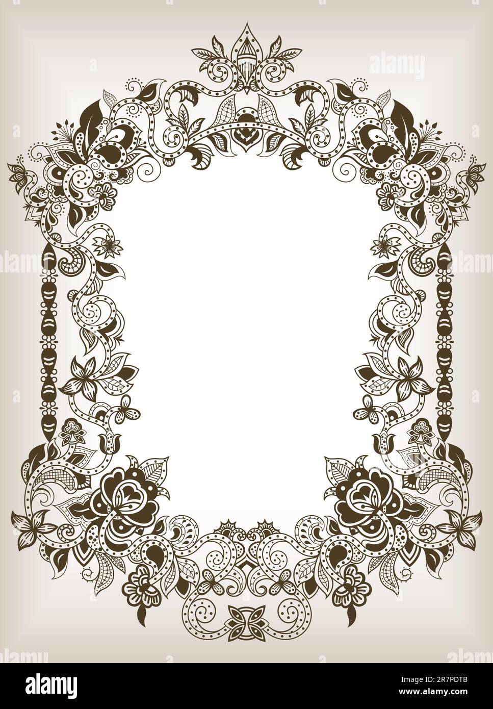 Illustration of abstract floral frame background in asia style Stock ...