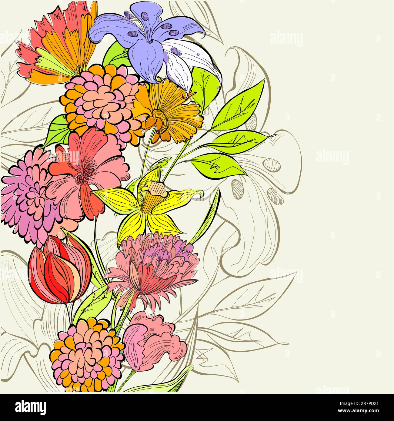 Template for floral card Stock Vector Image & Art - Alamy