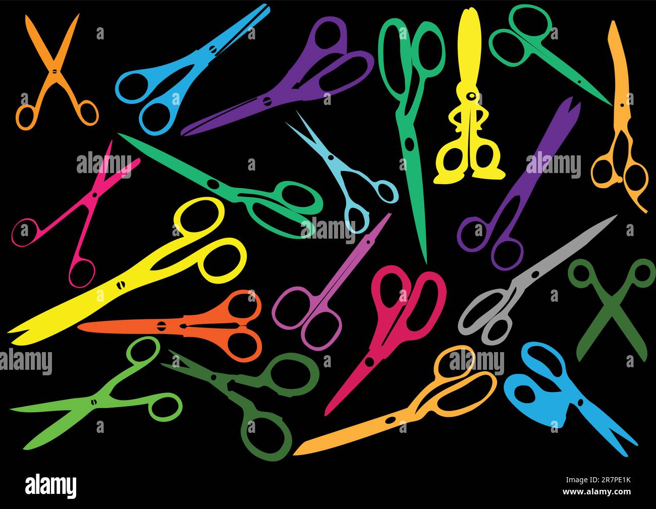Colored scissors vector silhouettes Stock Vector Image & Art - Alamy