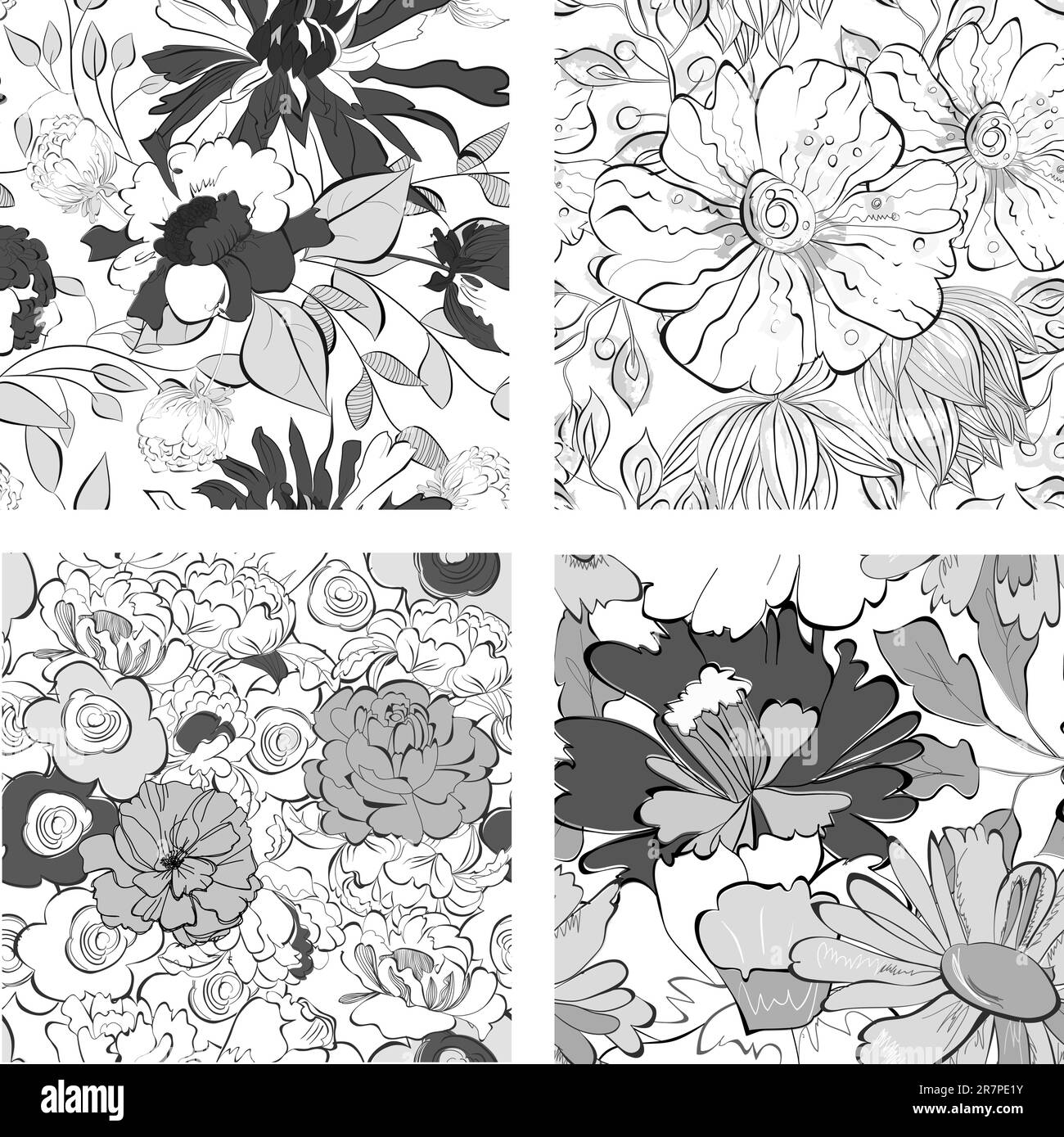 Set of decorative seamless wallpaper Stock Vector Image & Art - Alamy