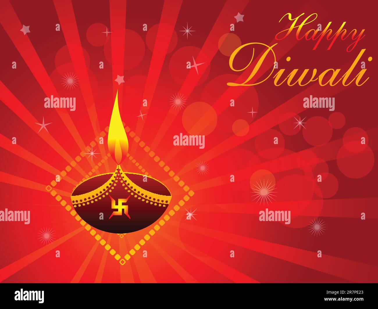 abstract deepawali background with deepak vector illustration Stock ...