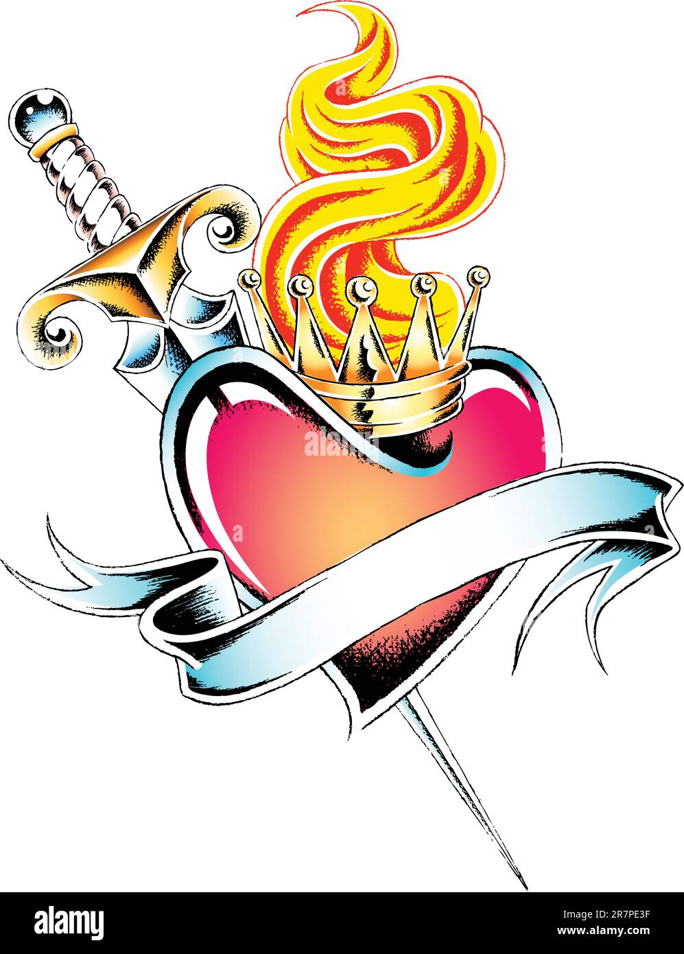 heraldic heart tattoo emblem Stock Vector Image & Art - Alamy