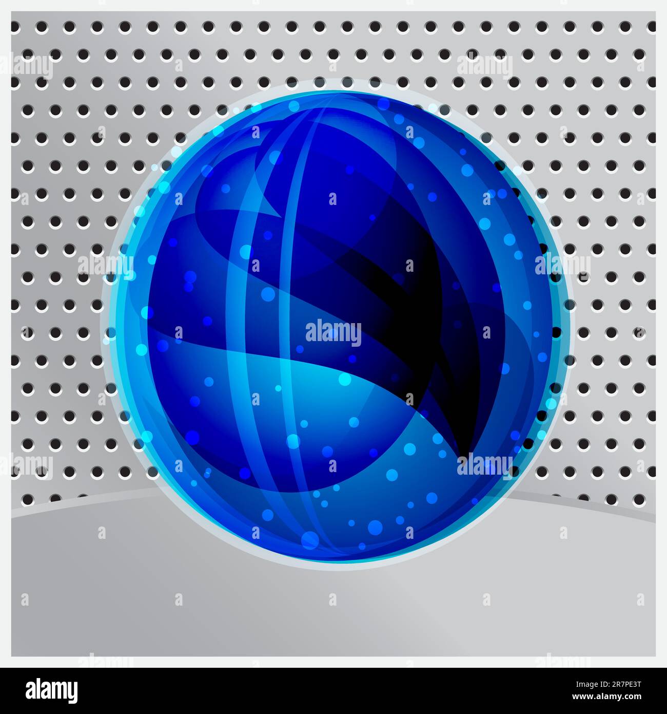 vector abstract blue sphere on metal background, eps 10 Stock Vector ...