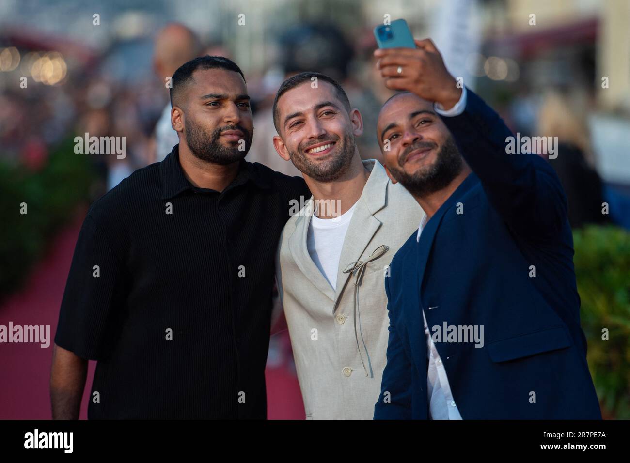 Cabourg, France. 16th June, 2023. Dali Benssalah, Achraf Arjaoui and ...