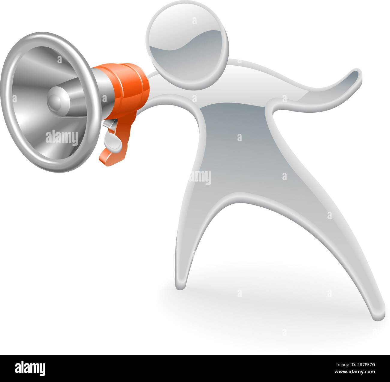 Metallic cartoon mascot character megaphone concept Stock Vector Image ...