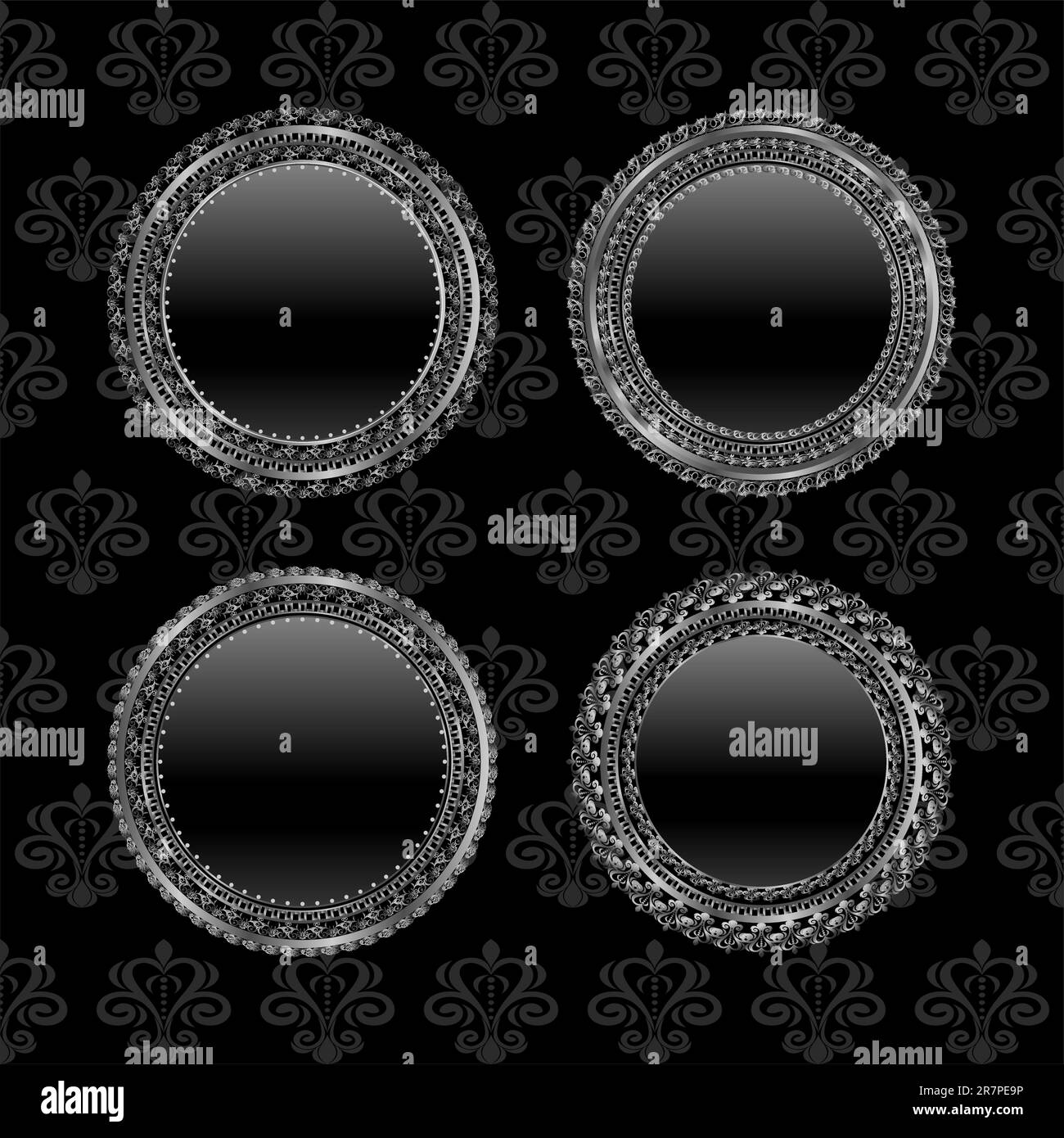 Illustration set aluminum medallion, design elements - vector Stock ...