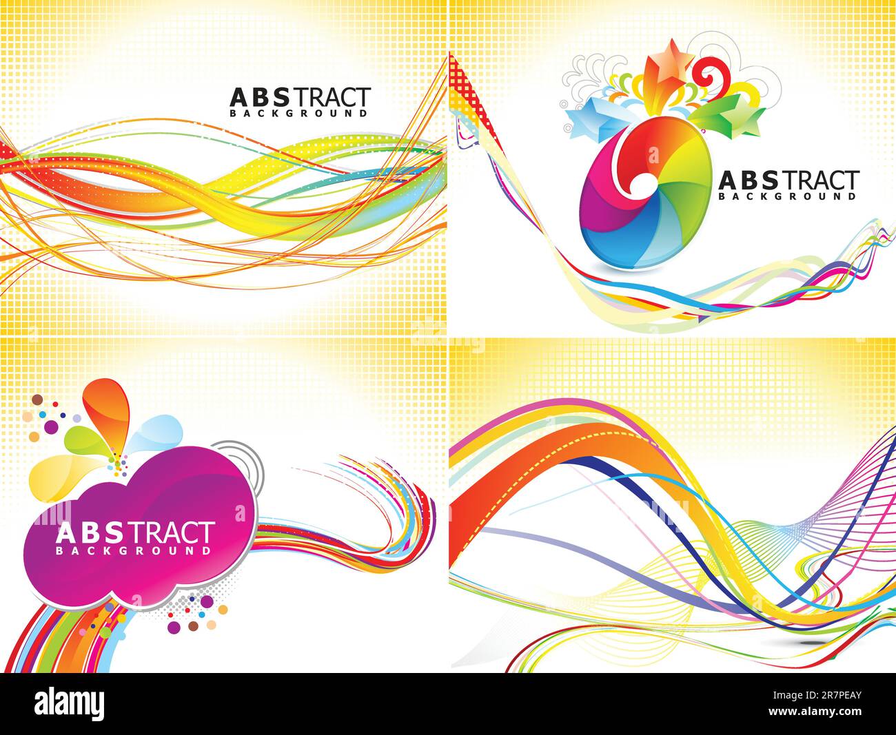 abstract colorful multiple background set vector illustration Stock ...