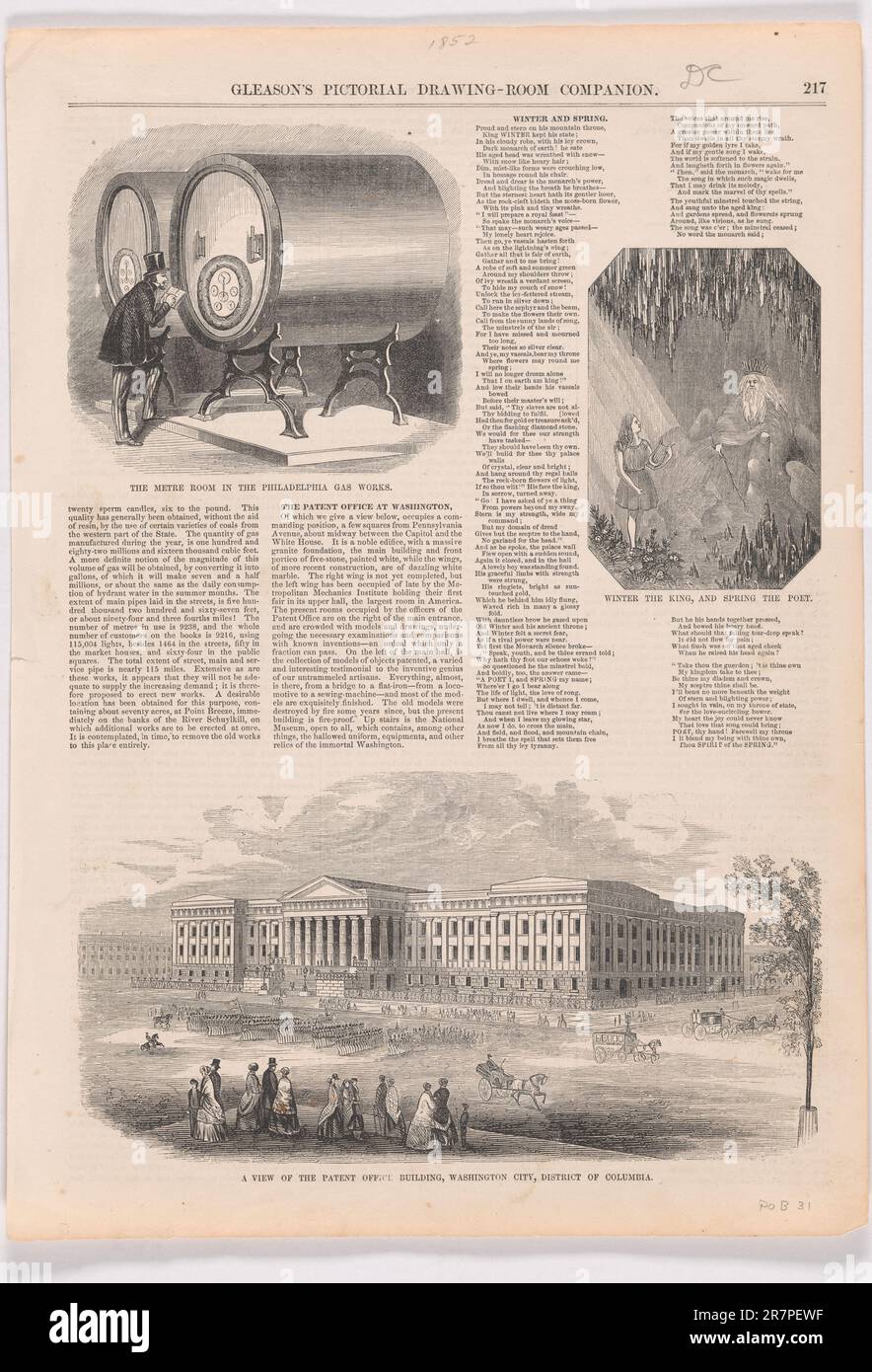 A View of the Patent Office Building 1852 Stock Photo - Alamy